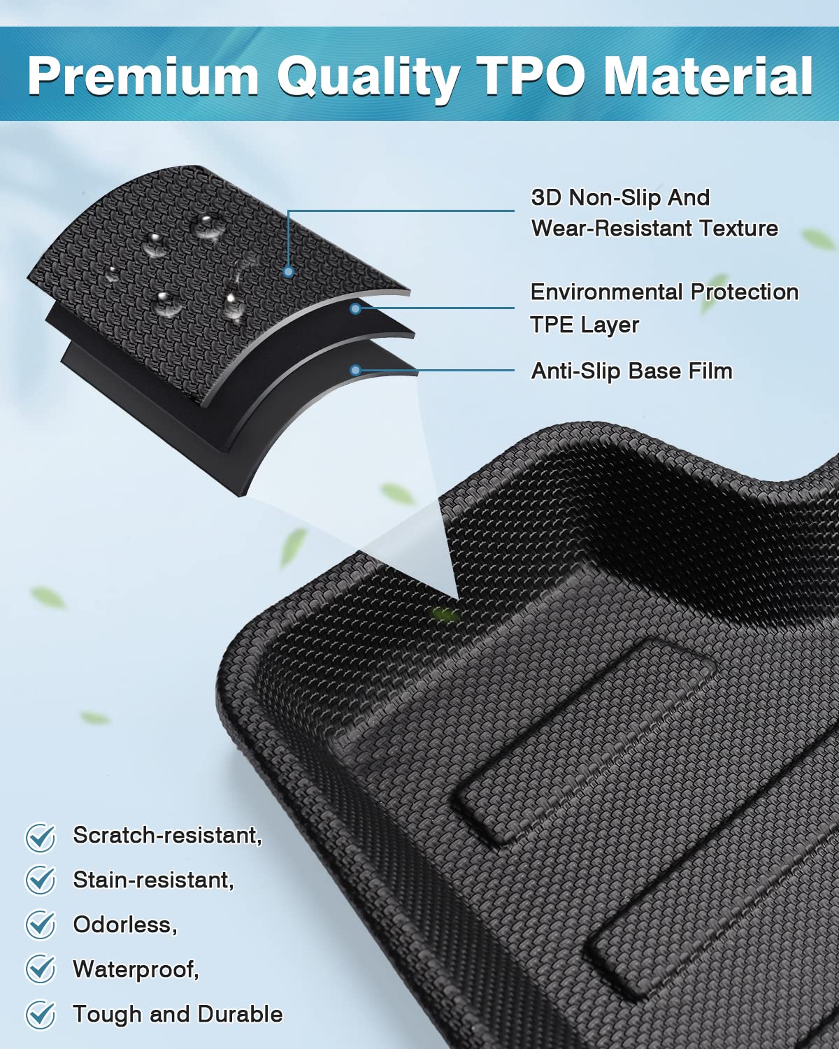 Mixsuper Custom Fit Cargo Liner for 2015-2023 Ford Mustang Coupe (Fits Models Without Subwoofer in Cargo Area) All Weather Rear Trunk Liner Cargo Mat for Mustang Accessories (Not Fit Mach-E)