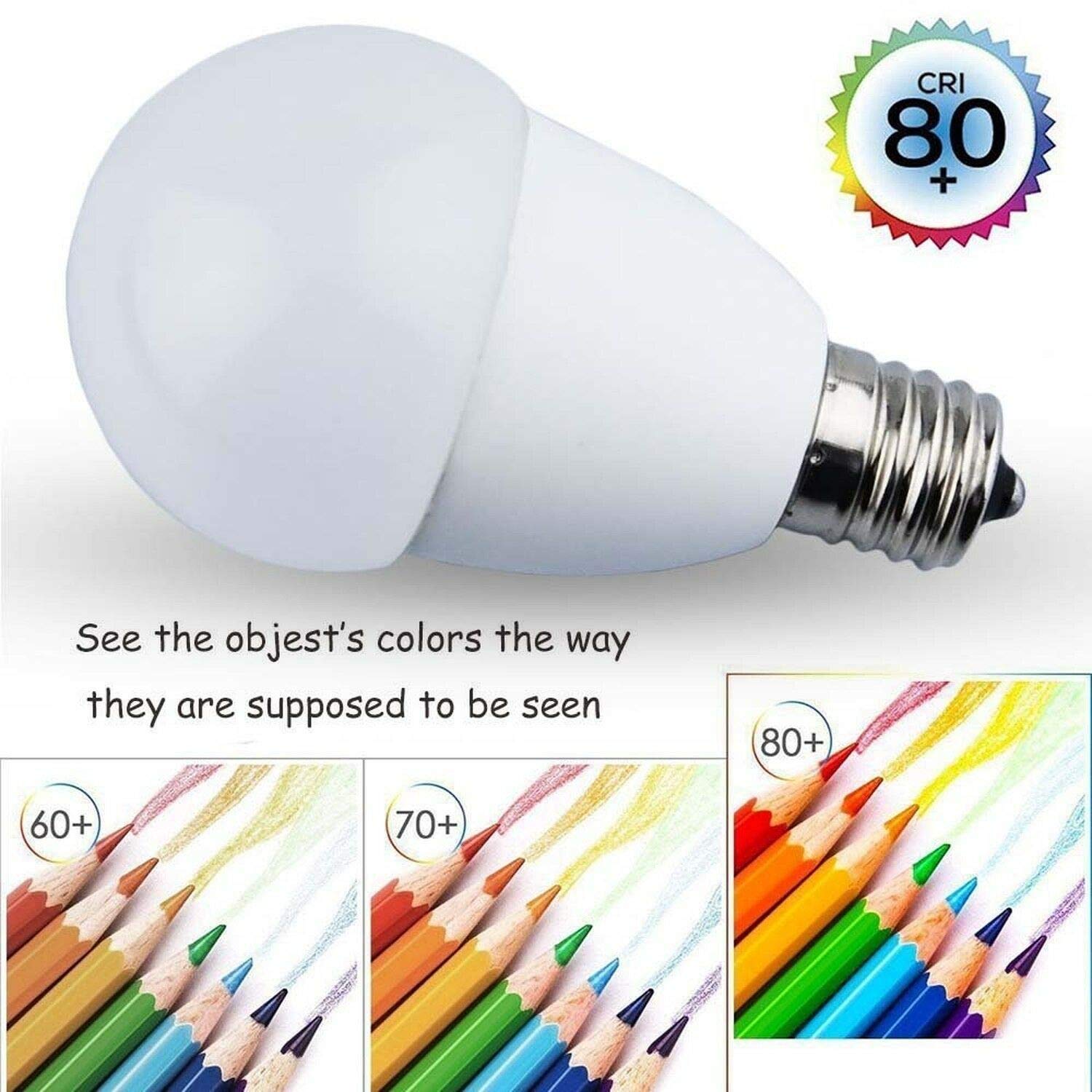 Lxcom Lighting E17 LED Bulb 6W Globe Light Bulbs E17 Intermediate Base 50W Incandescent Bulb Equivalent G14 LED Bulbs Warm White 3000K 600LM for Home Office Restaurant, 4 Pack