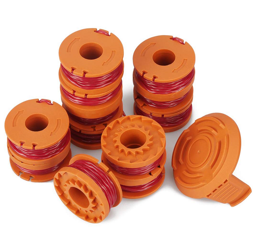 Line String Trimmer Replacement Spool,10ft 0.065" Replacement Autofeed Edger Spool Compatible with Worx WG180 WG163 WG175 WA0010 (13 Pack) Weed Eater String,Weed Wacker Spool Replacement Parts