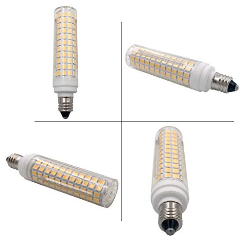 Lxcom Lighting E11 LED Corn Bulb 15W Dimmable Ceramic Candelabra Bulbs (2 Pack)- 136 LEDs 2835 SMD 1500LM Warm White 3000K 120W Equivalent T3/T4 JDE11 120V Lamp for Home Lighting