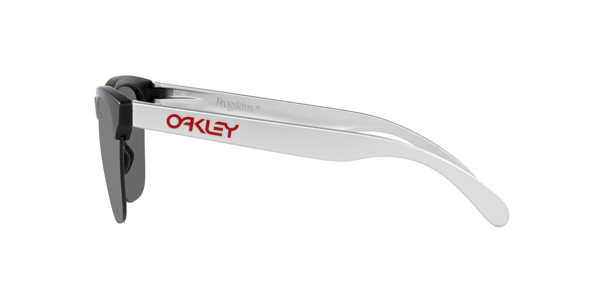 Oakley Men's OO9374 Frogskins Lite Square Sunglasses, Polished Black on Grey Print/Prizm Black, 63 mm