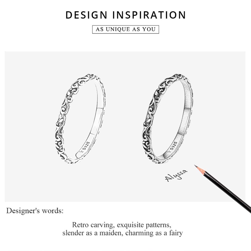 Lorrifal 925 Sterling Silver Handmade Fashion Retro Women's Plain Thin Ring Promise Love for Her | 2mm Width Comfort Fit Multi Size 7