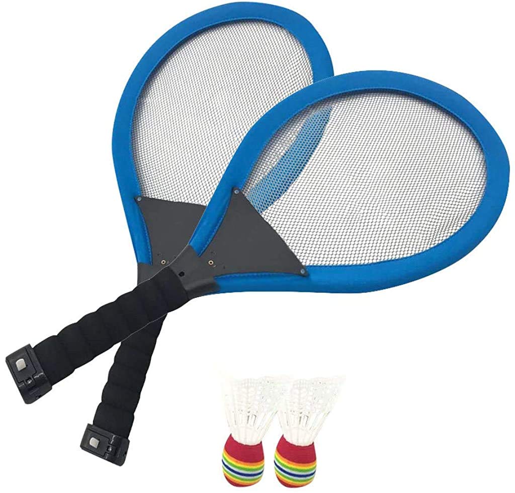 Meshin Family Entertainment Outdoor Night Light Training LED Badminton Racket Sets Sport Glow in The Dark Badminton