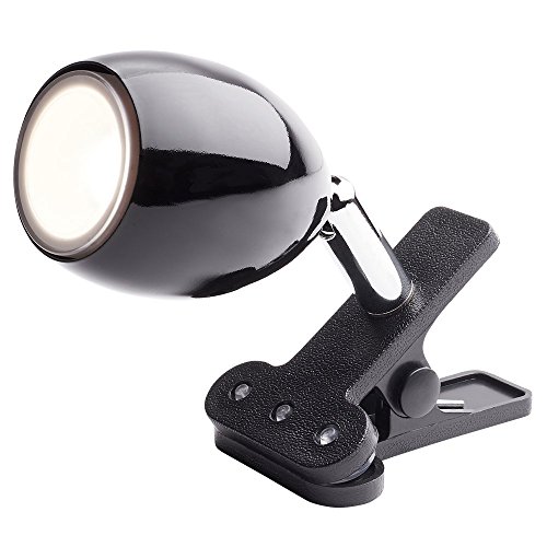 Newhouse Lighting NHCLP-JO-BK Joe LED Clip On Lamp & Reading Spotlight Perfect for The Office, Study & Bedroom, Metal, Black