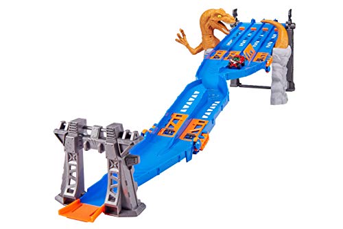 Metal Machines 4-Lane Raptor Attack Track Set Playset with Mini Racing Car by ZURU Cars Play Set Compatible with Other Brands