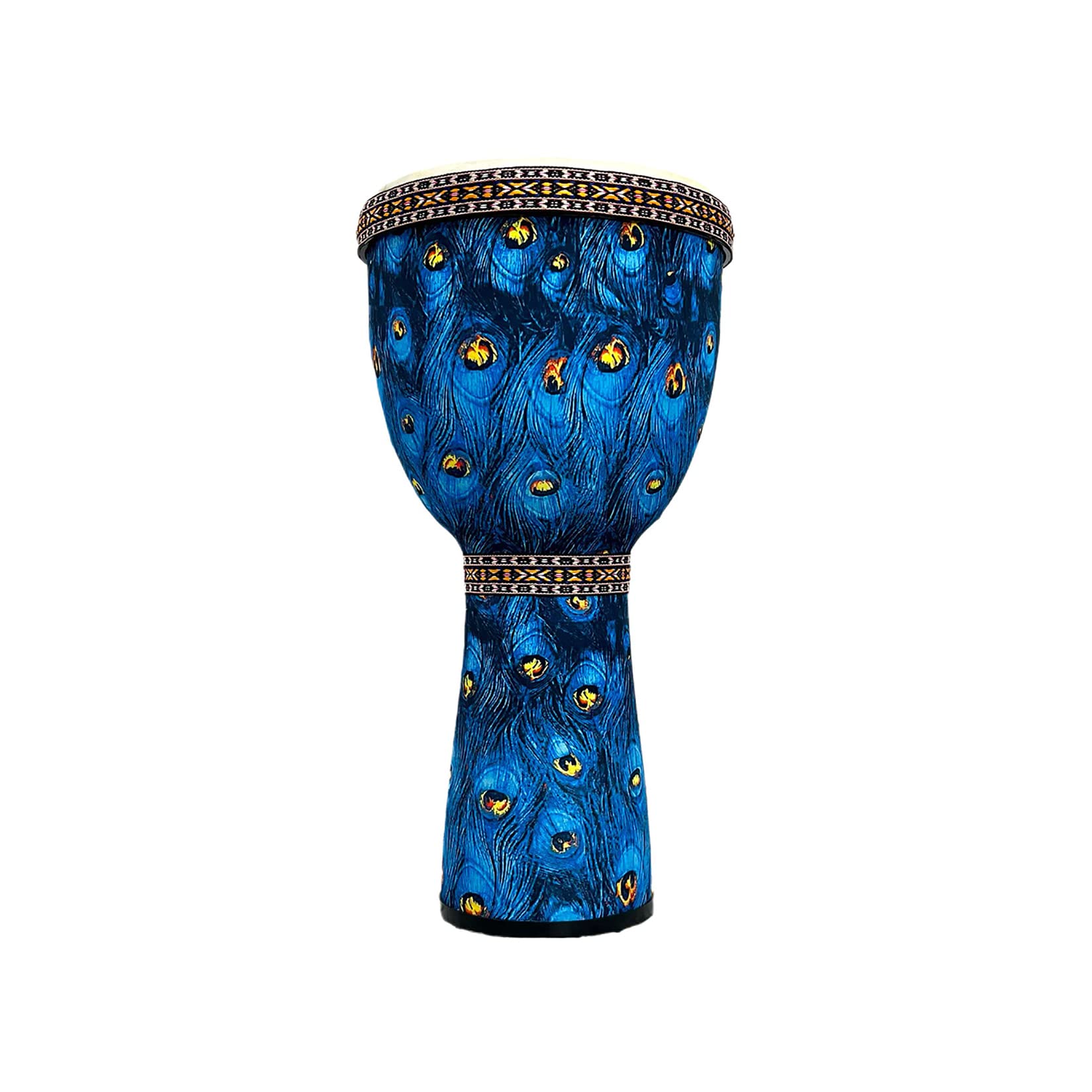 RUOSWTE Djembe Drum Bongo ,Goblet Drum Made Of Goat Leather Drum Head, Hand Painted Cloth, West African Style Hand Drum, Gift For Beginners (B)