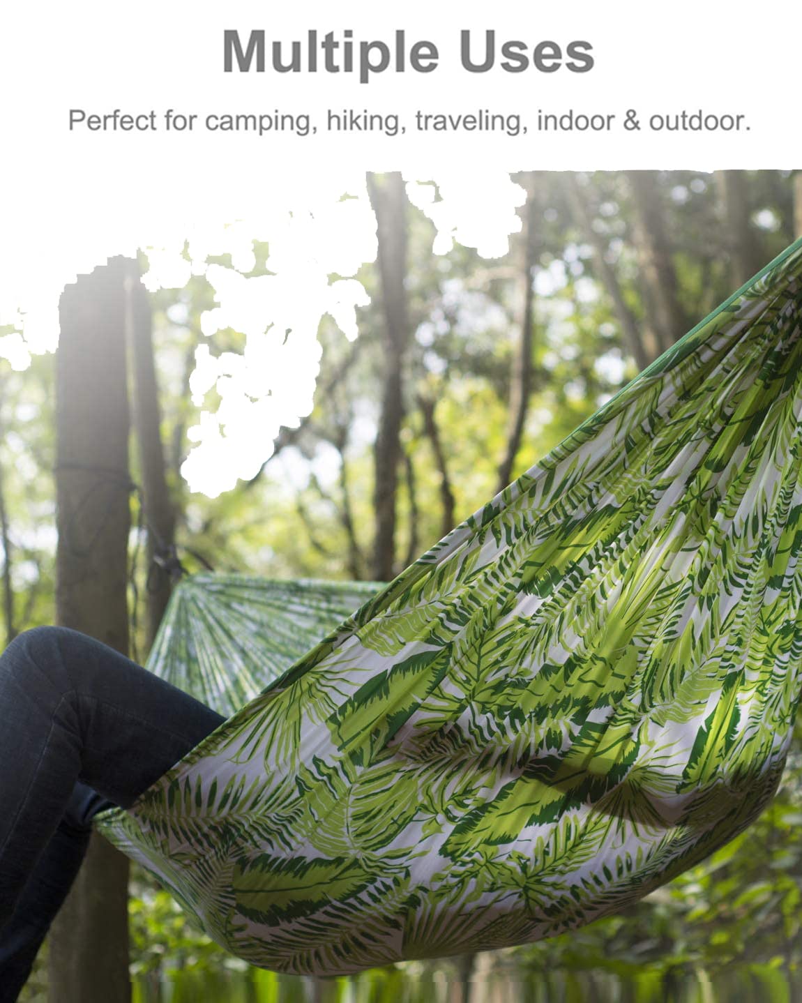 MIZTLI Hammock Camping Double & Single with All The Installations, Portable & Lightweight Travel Parachute Hammock, Outdoor, Indoor, Backpacking, Hiking & Survival