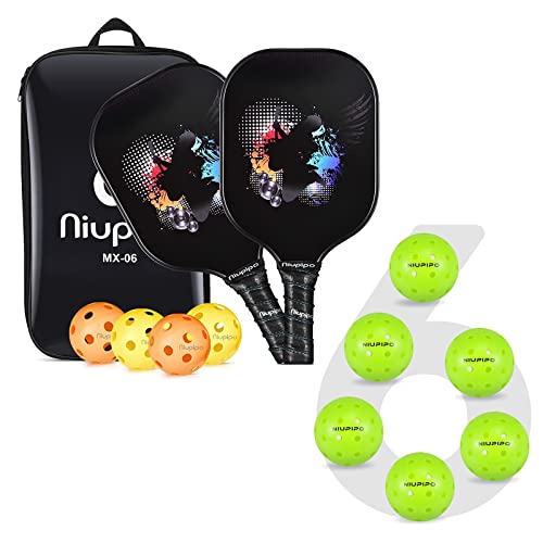 Pickleball Paddle Set of 2 Pickleball Racquet 10 Pickleball Balls 1 Bag