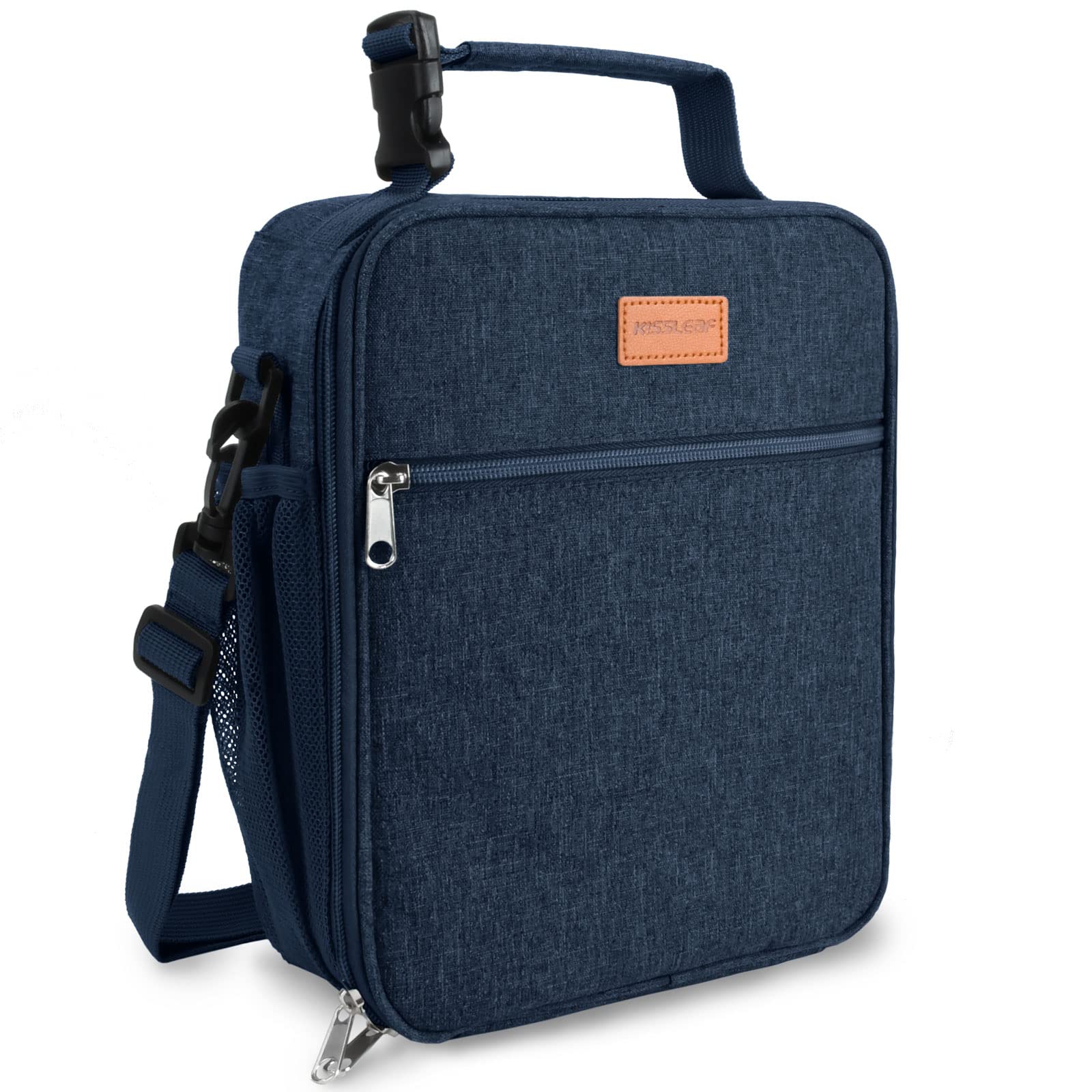 kissleaf Insulated Lunch Bag, Reusable Lunch Box for Men Women, Leakproof Cooler Small Lunch Bag with Adjustable Shoulder Strap for Adults Small