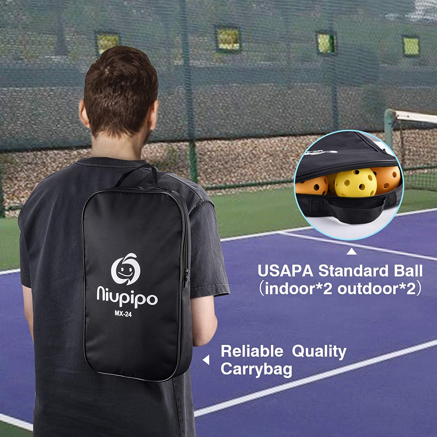Pickleball Paddles Set of 2 with 7 Balls
