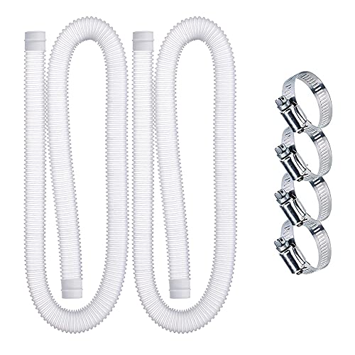 Swimming Pool Replacement Hoses,1.25in Diameter Pool Filter Pump Replacement Hoses(2pcs),Premium Quality Kinkproof PE, Compatible with Pump 330 GPH, 530 GPH, and 1000 GPH.(59”Length)