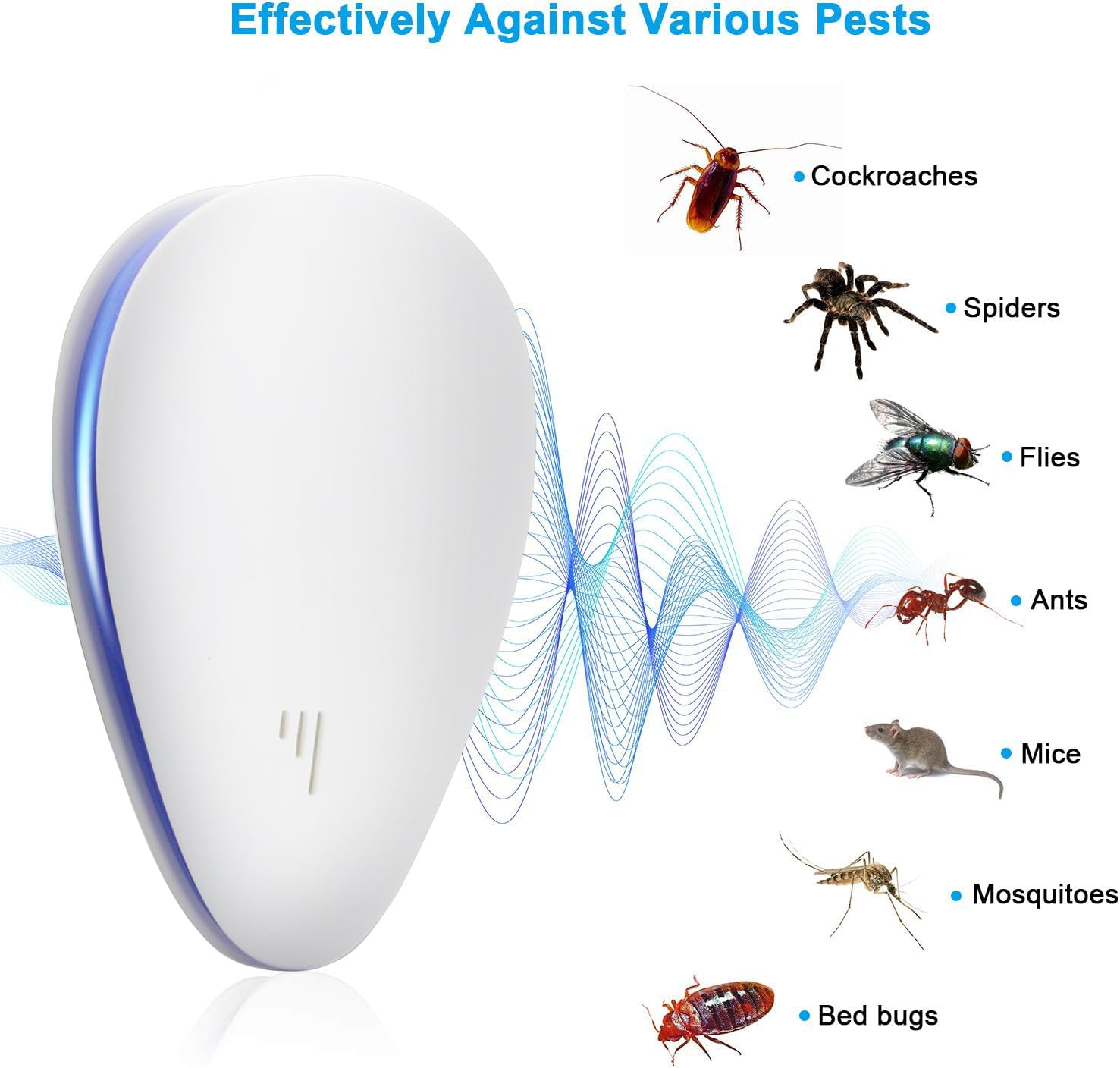 Ultrasonic Pest Repeller, VGODJIG Indoor Pest Control for Bug, Rondent, Mouse, Mosquito, Spider, Electronic Pest Repellent Ultrasonic Plug in for Home, Kitchen, Office, Warehouse, Hotel(6 Packs)