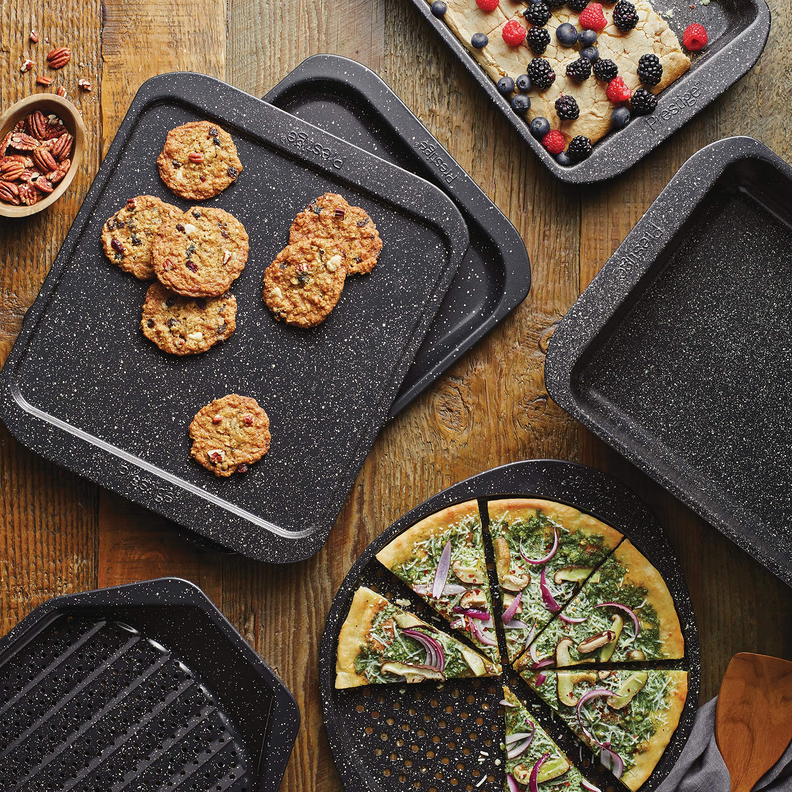 Prestige Nonstick Pan Cookie Baking Sheet, 12.5 Inch, Black with Gold Speckle
