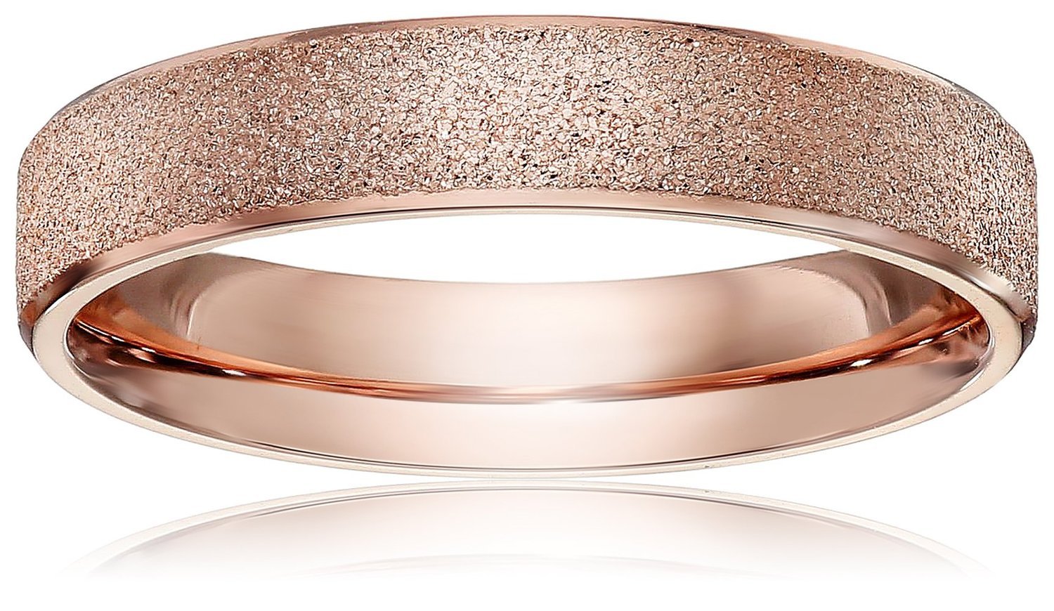 LOVE Beauties 4mm Women's Titanium Rose Gold Wedding Band Ring (4.5)