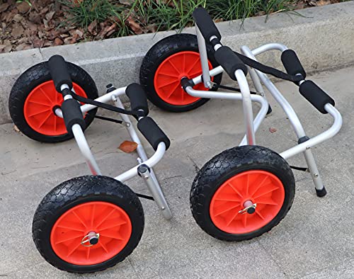 METER STAR 2pc 10" Kayak Cart Wheels, Puncture-Proof Tire Wheel for Kayak Canoe Trolley Cart Replacement Tire,Diameter Central Axis its 0.9",Solid Rubber