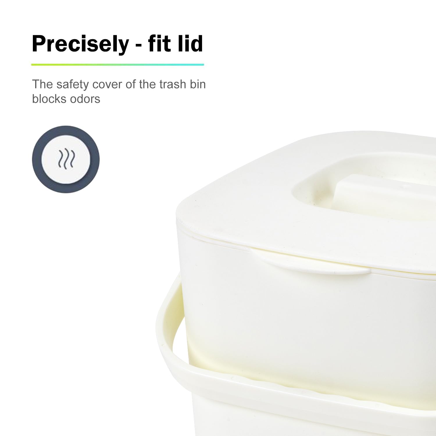 Kitchen Compost Bin with Lid, Countertop Composter for Organic Waste, Odour Proof, Removable Inner Sieve, Indoor Trash Can Bucket Garbage, 1.32 Gallon, Cream White