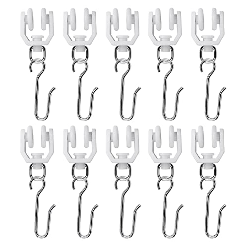 VRSS Roller Hooks for Flexible Bendable Curtain Track (10Pcs Roller Hooks)