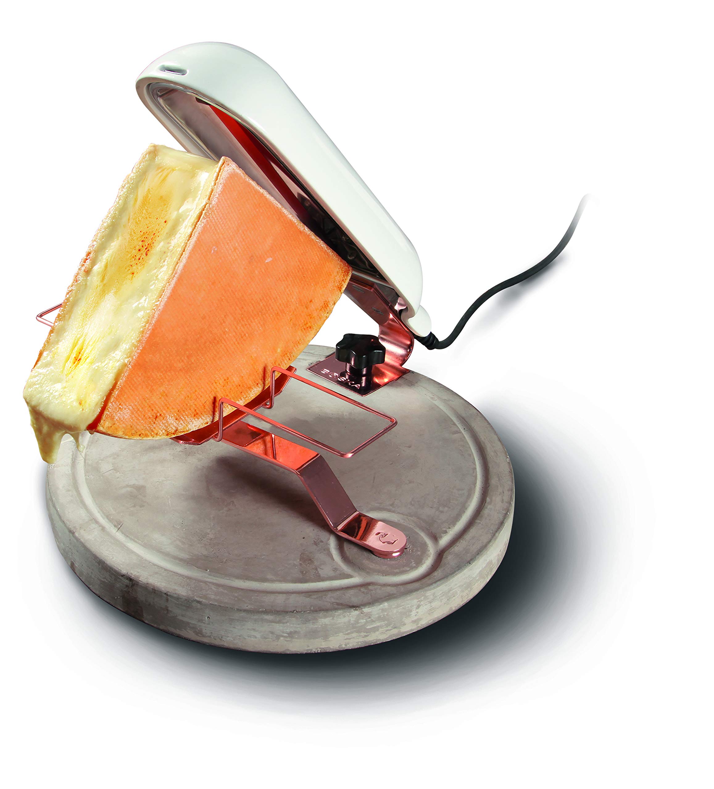 Quattro Concrete Raclette Quarter Wheel - Cheese Melter Stainless Steel Commercial Electric Machine for Nacho Cheese Wheel - Multi-Function Adjustable Angle Rapid Heating Cheese Wheel Melter Dish