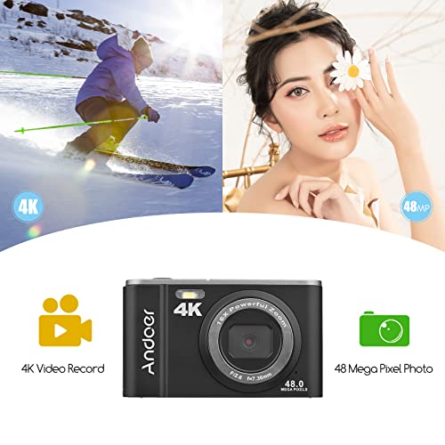 mewmewcat Mini Digital cameraPortable Digital Camera 48MP 4K 2.8-inch IPS Screen 16X Zoom Self-Timer 128GB Extended Memory Face Detection-Shaking with 2pcs Batteries 3