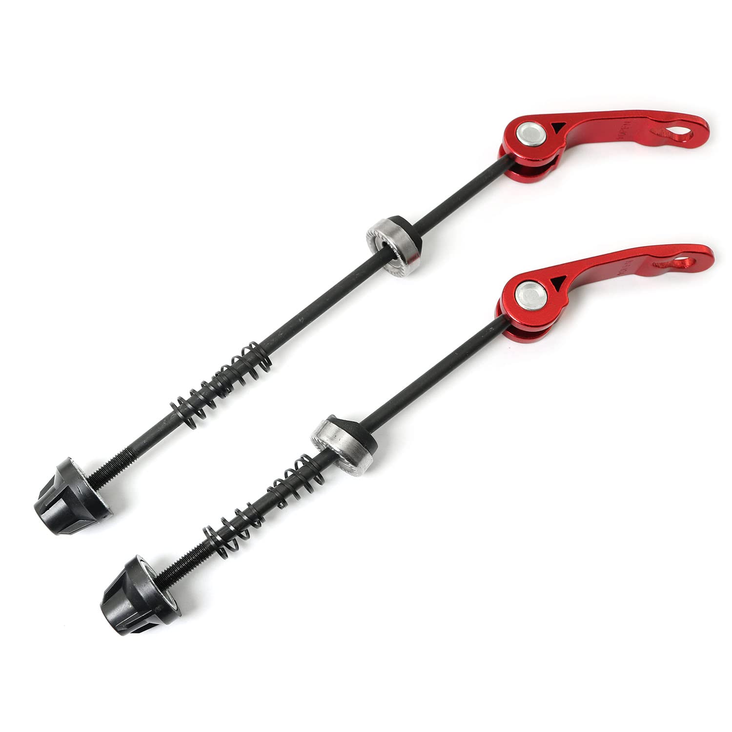 Pro Bamboo Kitchen Bike Wheel Hub Front and Rear Skewers Clip MTB Mountain Bicycle Accessories Cycling Tools Quick Release Bolt Lever Axle Set Red