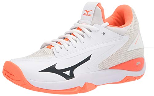 Mizuno womens Impulse Tennis Shoe , White-Fiery Coral , 7 medium US