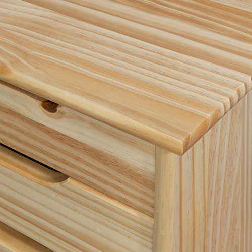 Linon Home Decor Products Corinne Six Drawer Storage, Natural Rolling Cart