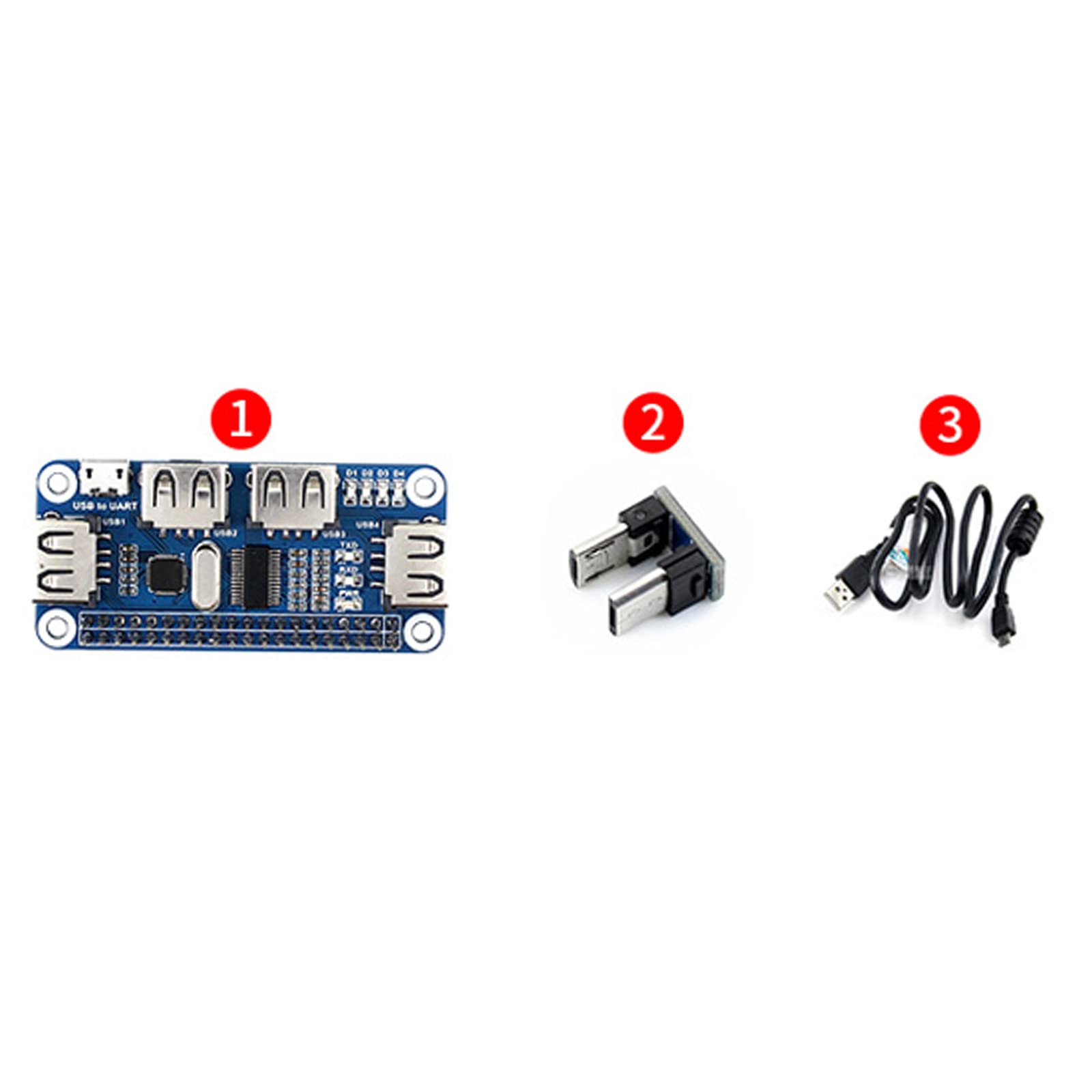USB HUB HAT Expansion Board Onboard USB to UART for 4 B/3 B+/3 B/Zero/Zero 4 USB Ports USB2.0/1.1 USB Expansion Board