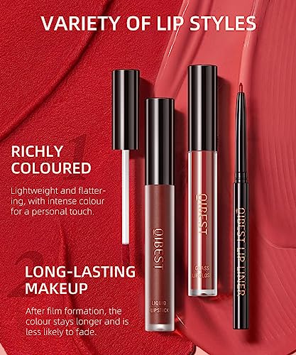 MAEPEOR All In One Lip Kit 3 In 1 Smooth Lipliner Lipgloss and Lipstick Set with Matte Velvet Liquid Lipstick Hydrating Moisturizing Lip Gloss and Creamy Lip Liner (Kit 12, Black Magic)