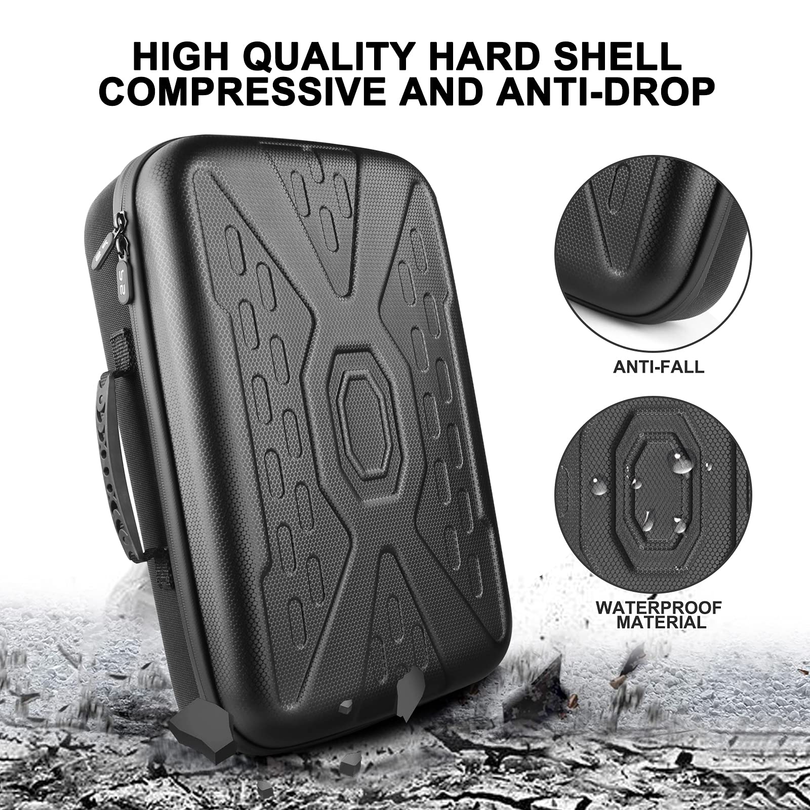 MASiKEN 4-IN-1 PS5 Accessories, Controller Skin, Console Dust Cover, Headset Carrying Case, Travel Case Fit Official 2 Controllers, Headset Pulse 3D, Remote, Bundle Waterproof, Anti Shock (Black)
