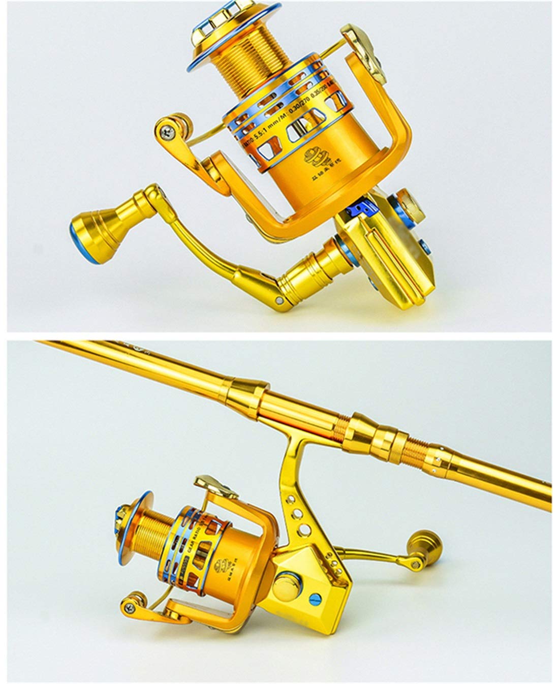 LLJPYX7L Fishing Reel, Durable Light Salt Water Reel, 5.5:1 high Speed Gear Ratio, Left/Right Hand Interchange, Solid Metal Rocker arm, 18 Bearings (Color : 5000)