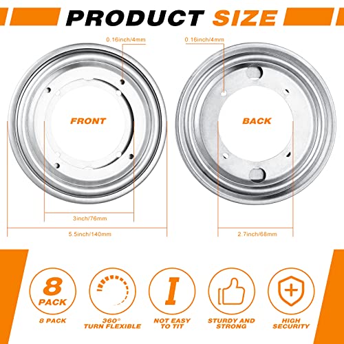 Mumufy 8 Pack 5.5 Inch Round Lazy Susan Hardware Lazy Susan Turntable 360 Degree Rotating Bearing Plate 5/16 Inch Thick Swivel for Table Kitchen Cake Stand Serving Tray Organizer Show Display