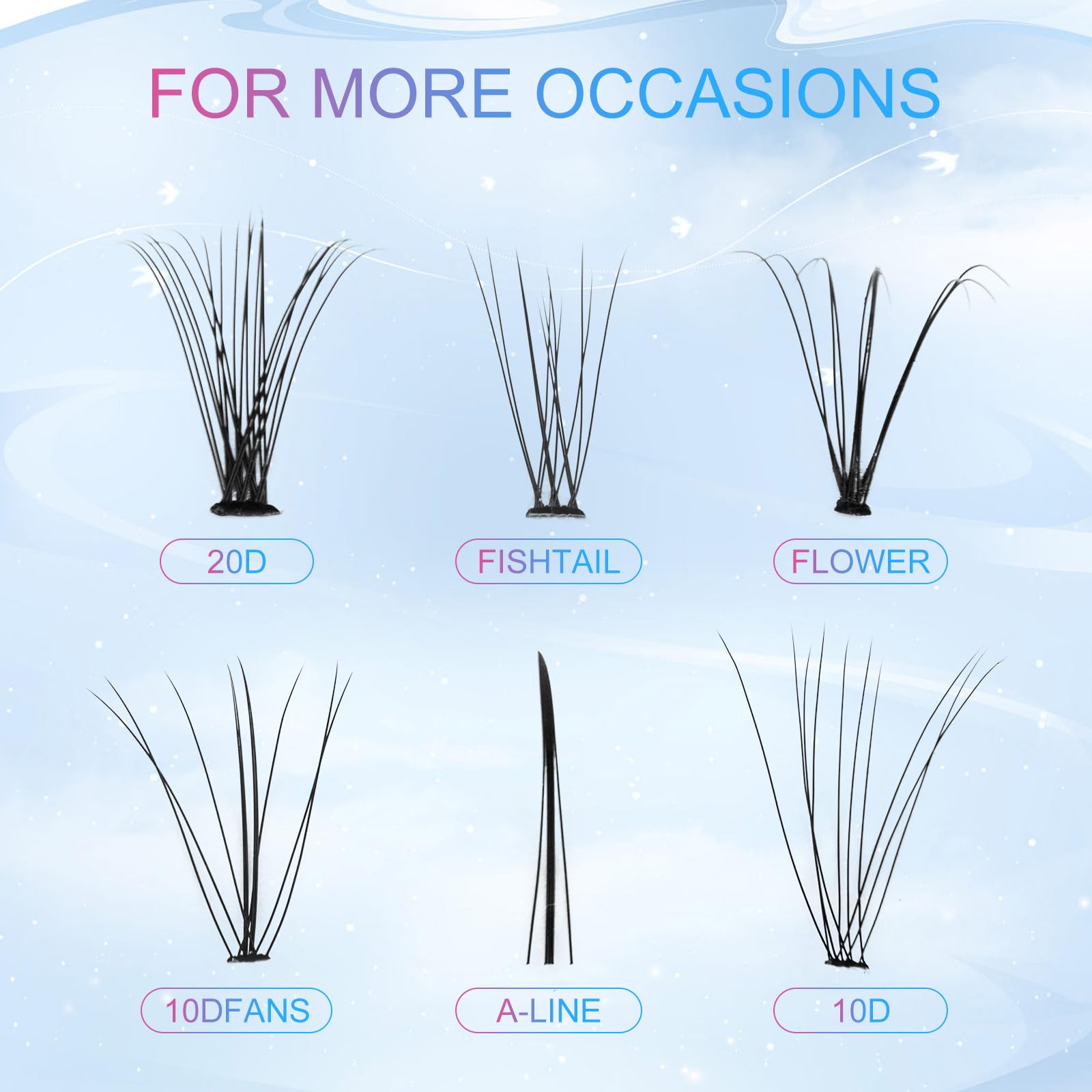 Linpuco LASH 20D Cluster Lash 9-14mm/curl C/Individual Eyelashes Natural Long Black Soft Lightweight 3D Eye Lashes DIY Eyelash Extensions at Home