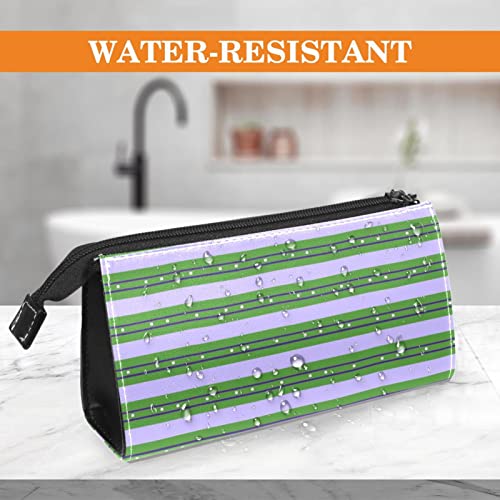 TBOUOBT Cosmetic Travel Bags, Makeup Case, Makeup Bag for Toiletries, green purple stripe