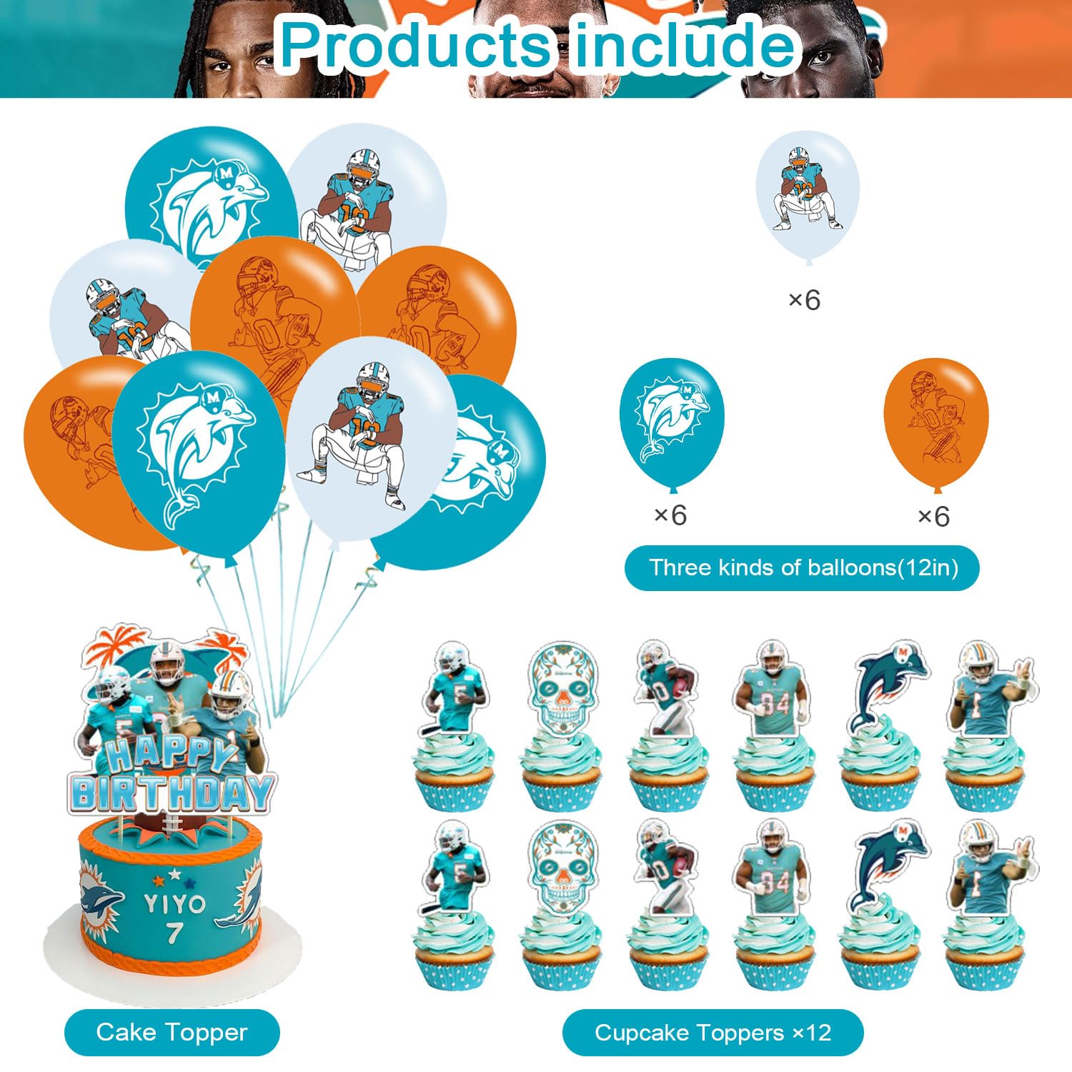 ๐๐ฒ๐ช๐ถ๐ฒ ๐๐ธ๐ต๐น๐ฑ๐ฒ๐ท๐ผ Party Decorations,Birthday Party Supplies For ๐๐ฒ๐ช๐ถ๐ฒ ๐๐ธ๐ต๐น๐ฑ๐ฒ๐ท๐ผ Soccer Party Supplies Includes Banner - Cake Topper - 12 Cupcake Toppers - 18 Balloons
