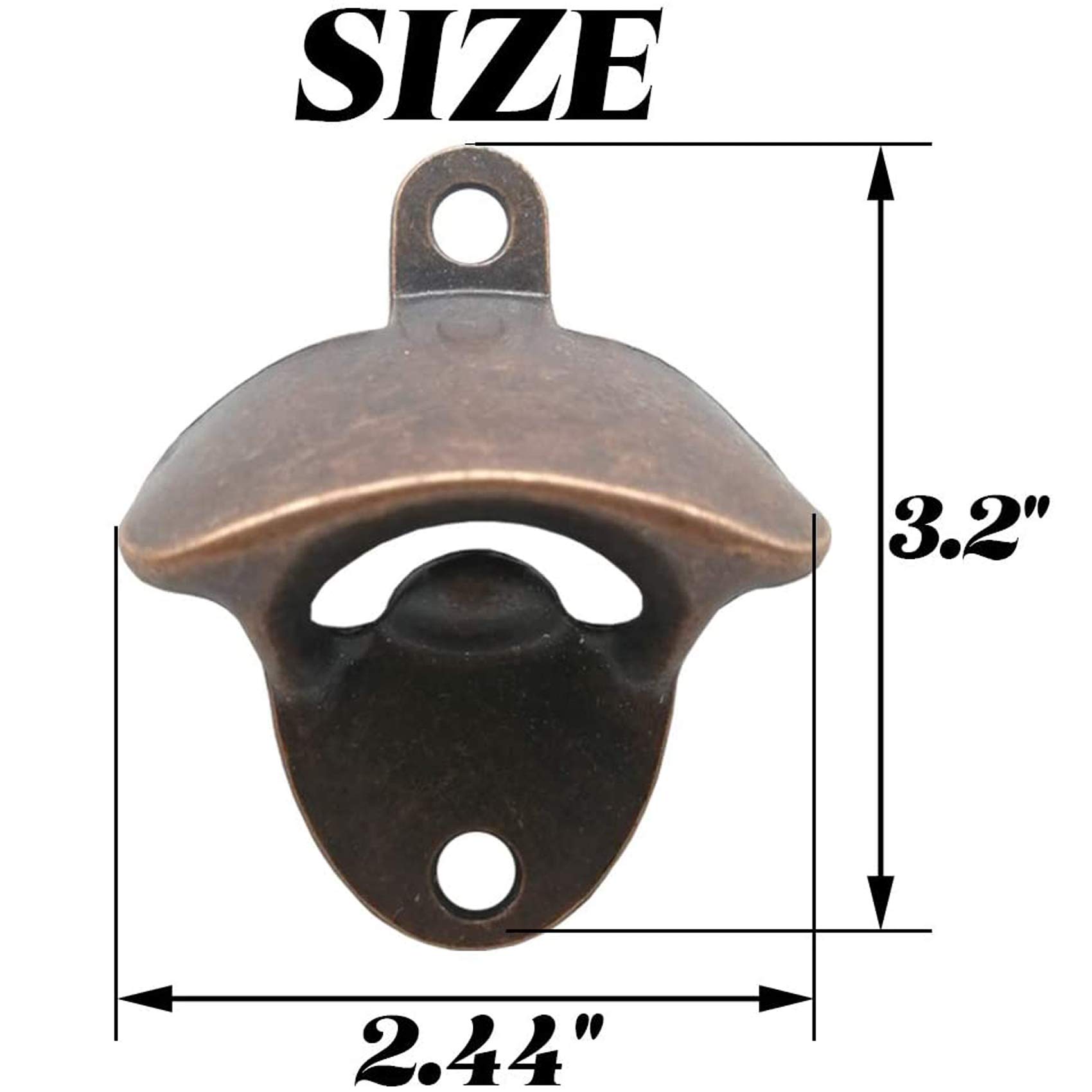 RONYOUNG 12PCS Wall Mounted Bottle Opener Vintage Beer Bottle Opener Suitable for Bars KTV Hotels Homes (Red Bronze)