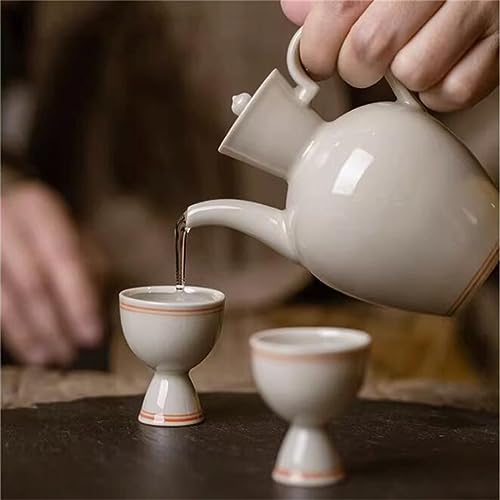 MMLLZEL Retro Wine Set Home Chinese Ceramic White Wine Glass A Cup Of Small Wine Cup Wine Pot