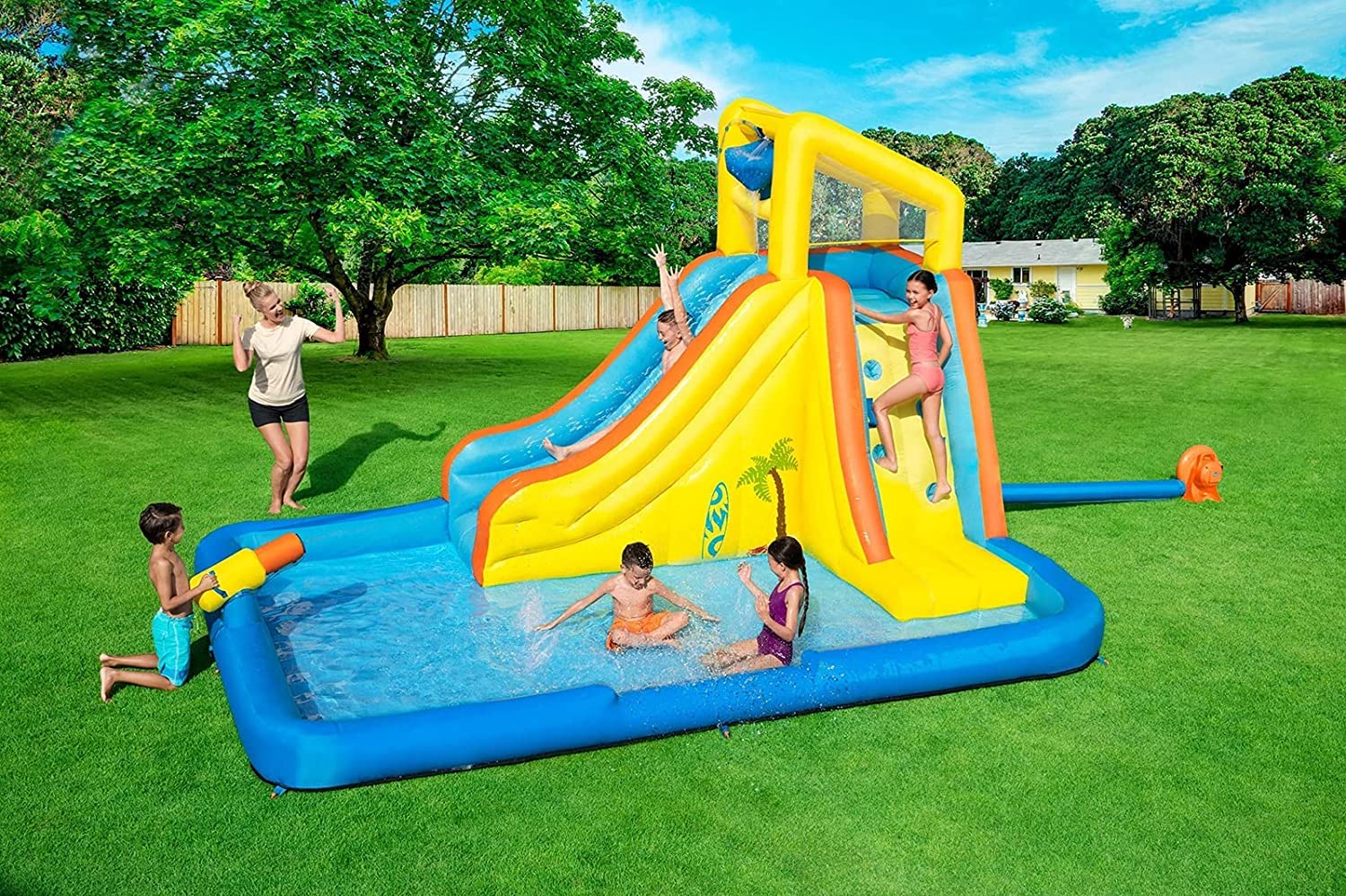 Thicken Bouncy Castle Inflatable Bounce House Full of Fun Water Pool Slide Activity Center Sets Up in Seconds Climbing Wall
