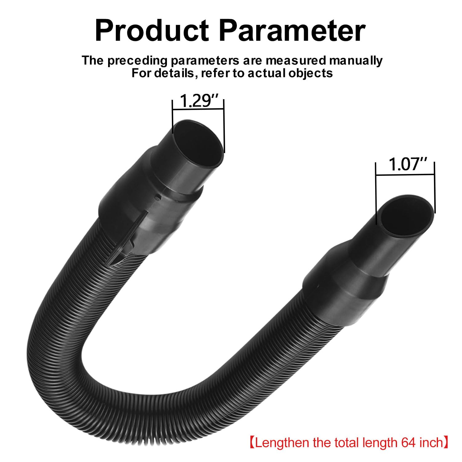 MWEDP 14-37-0105 Vacuum Hose Compatible with Milwaukee M18 Vacuum 0970-20 0880-20 0780-20 (Internal Storage), Fits 18V/28V Wet/Dry Vac Hose Assembly