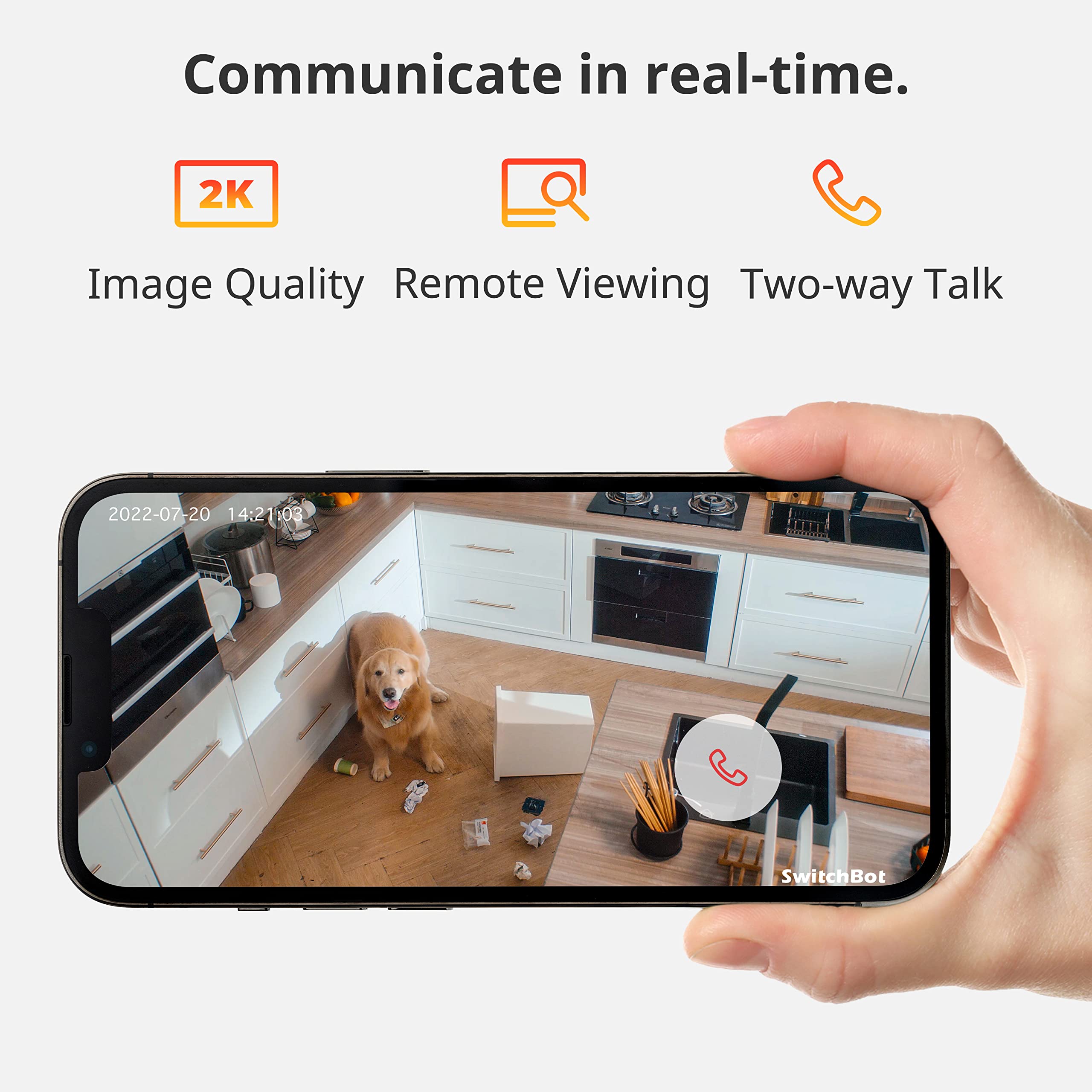 SwitchBot Baby Monitor with Camera, Audio Two-Way Talk, Pan/Tilt Cam 2K Ultra HD for Home Security, Indoor Camera WiFi 2.4G Works with Alexa & Google Home, Night Vision, Motion Tracking, Privacy Mode