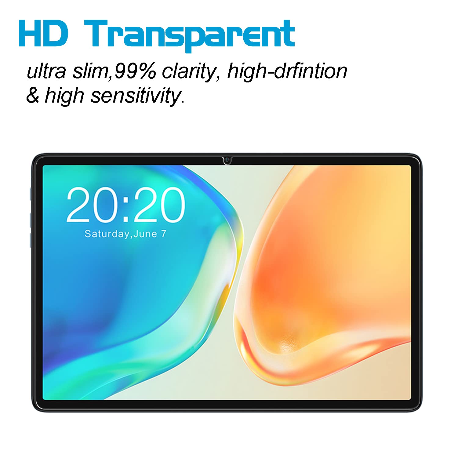 XunyLyee [2 Pack Compatible with Teclast M40 Plus Screen Protector, Easy Installation Tempered Glass Film for Teclast M40 Plus/Teclast P40HD (10.1 Inch)