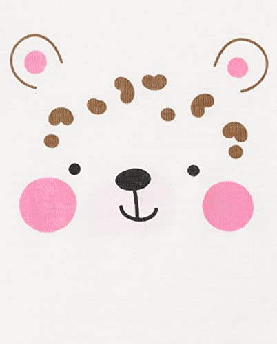 The Children's Place Baby Long Sleeve Bodysuit and Pants Set 3-Pack, Pink Leopard/White Bear, 12-18 Months