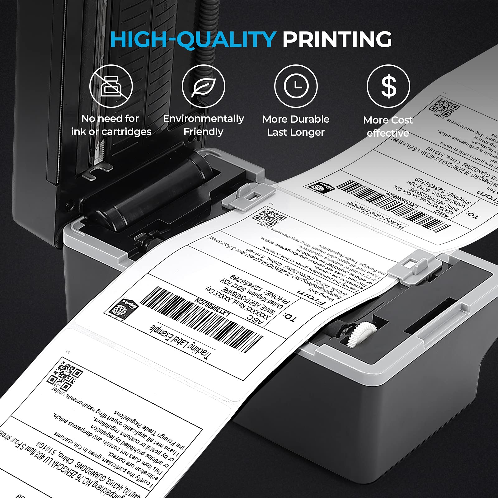 LOSRECAL Shipping Label Printer, 4x6 Thermal Label Printer, 152mm/s Desktop Barcode Label Printer for Shipping Packages Home Small Business, Compatible with Etsy, eBay, Amazon, UPS, USPS