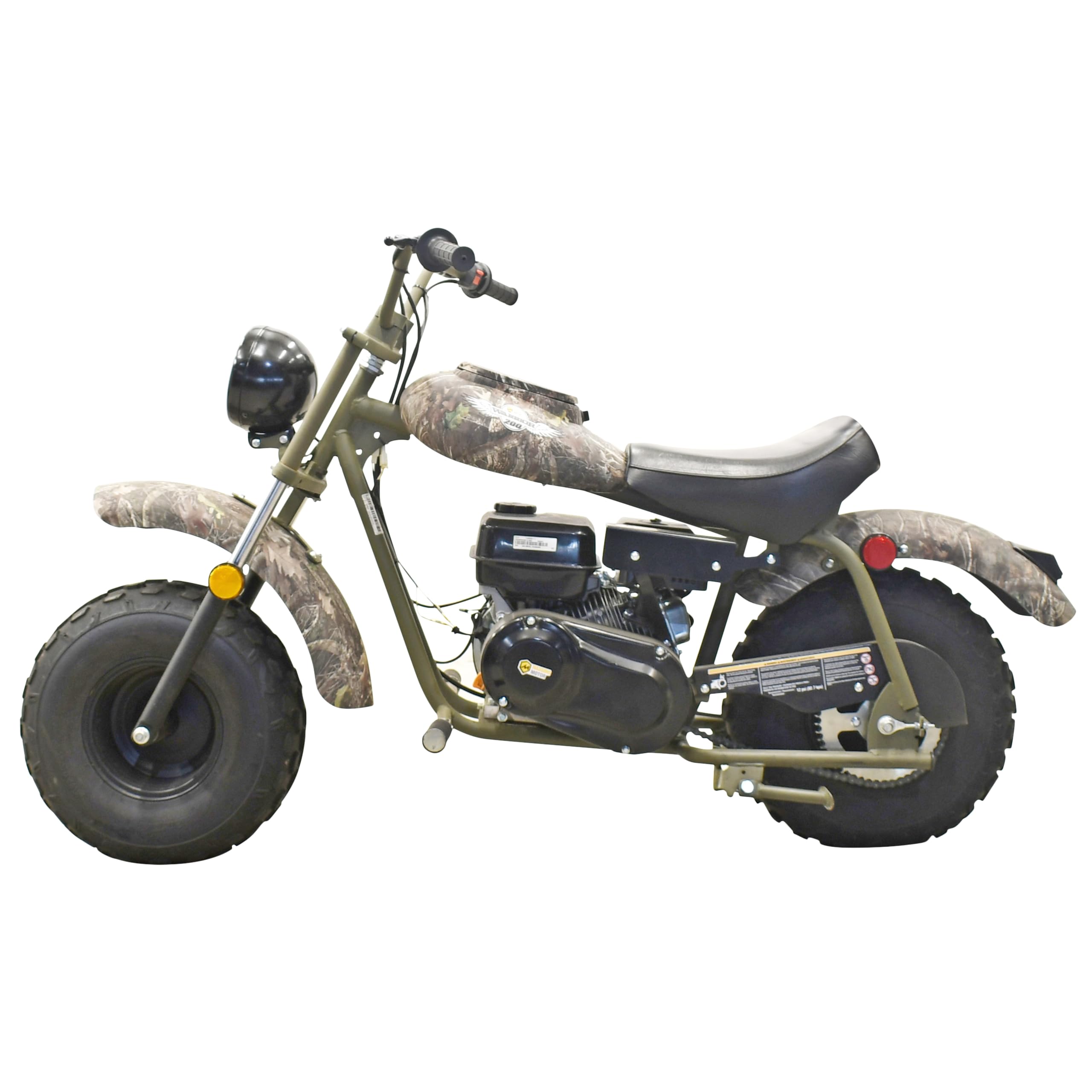 Massimo Motor Warrior200 196CC Engine, 6.5 HP Super Size Mini Motor. Wide Tires Motorcycle Powersport (Camouflage)