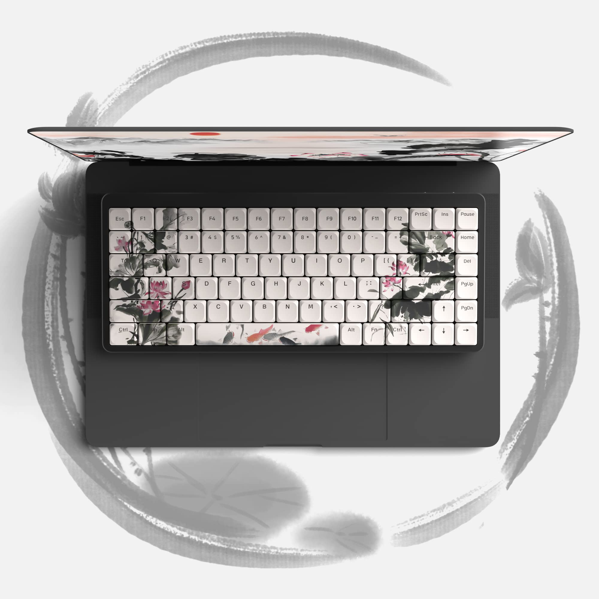 XVX Low Profile Keycaps - Lotus Keycap Set 116 Keys, DYE-Sub PBT Keycaps, Skyline Custom Keyboard Keycaps for 60% 65% 75% 80% 100% Cherry Gateron MX Switches Mechanical Keyboard