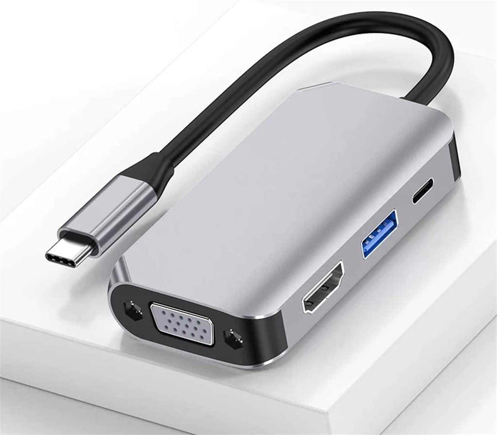 Sxdthy USB Hub, Ultra-Slim Data USB Hub,Type-C Docking Station Type C to HDMI-Compatible 4K to VGA USB Splitter Hub