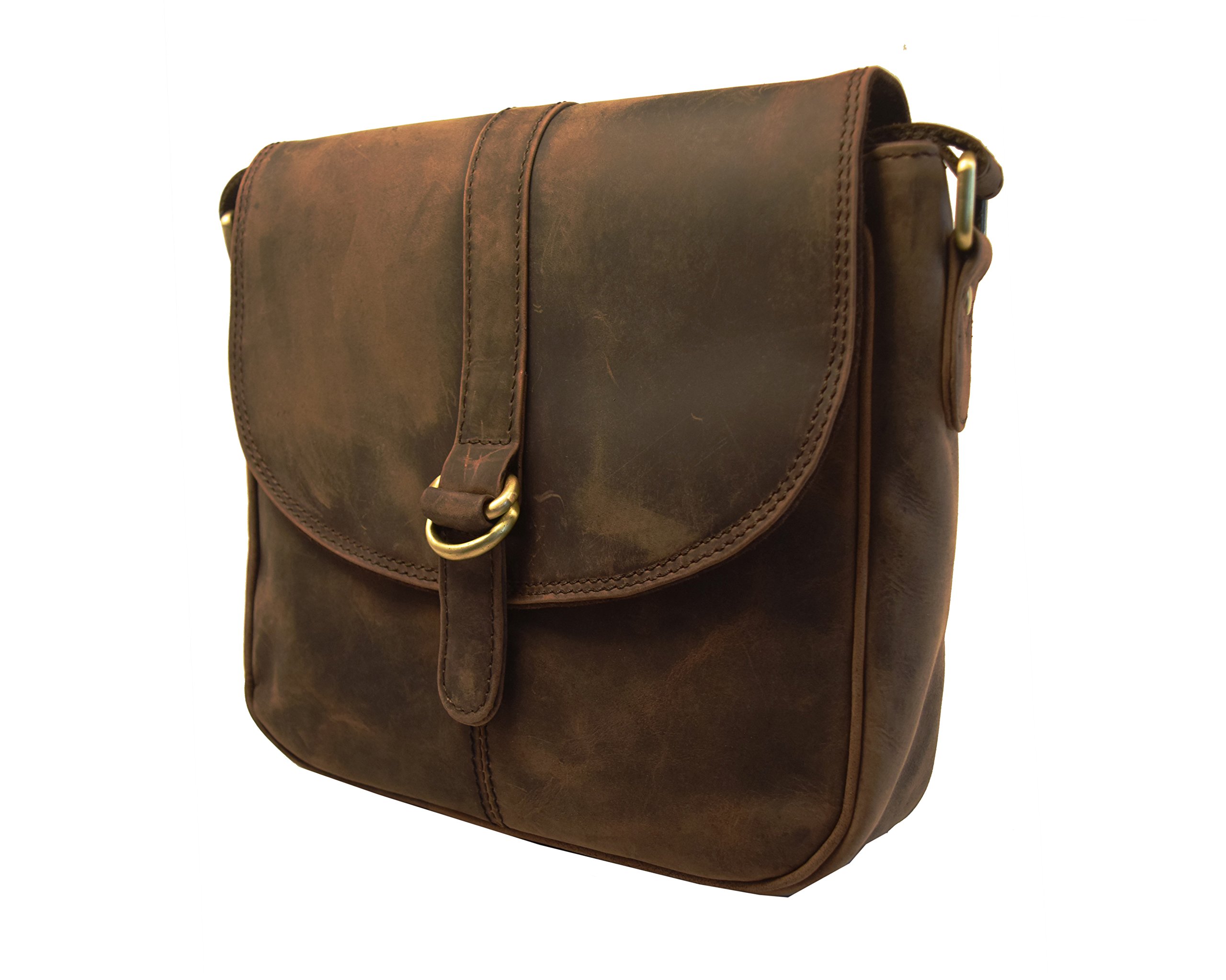 kk's leather Women's KK's 10" Inch Vintage Genuine Leather Tote Shoulder Bag Handbag Upgraded Version