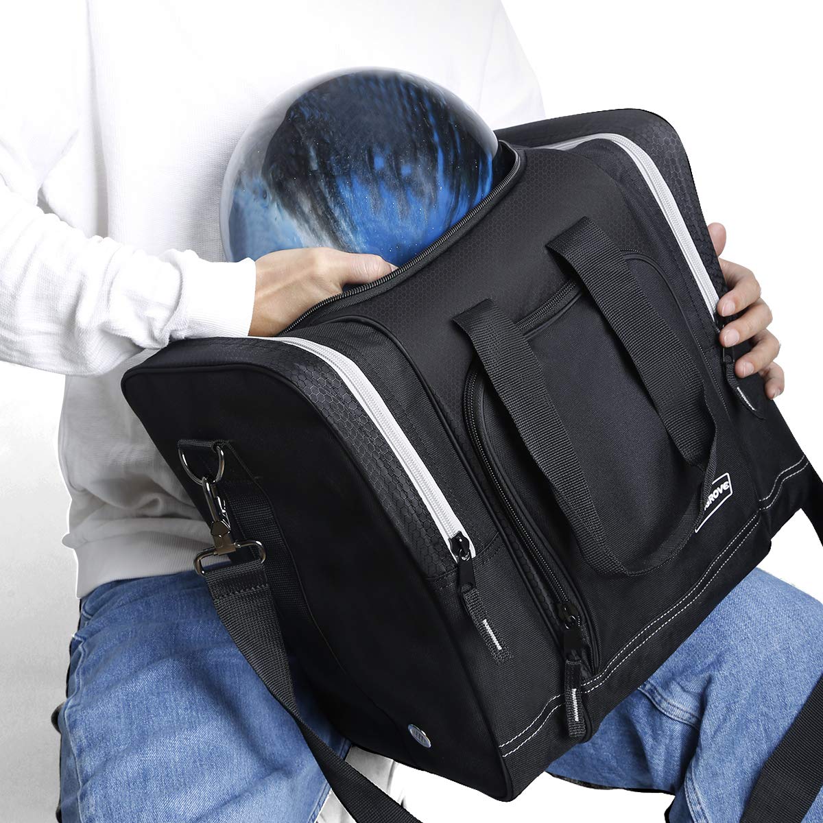 Mangrove Padded Bowling Ball Bag - Fits Shoes, Ball and Accessories (Black)