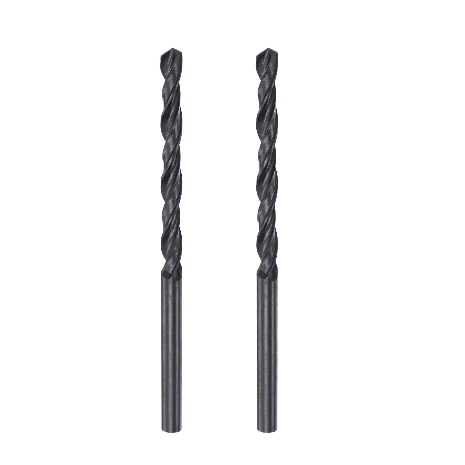uxcell 6542 High Speed Steel Straight Shank Twist Jobber Drill Bit, Fully Ground Black Oxide Drill Bits 3.6mm Drill Diameter 68mm Total Length 2 Pcs