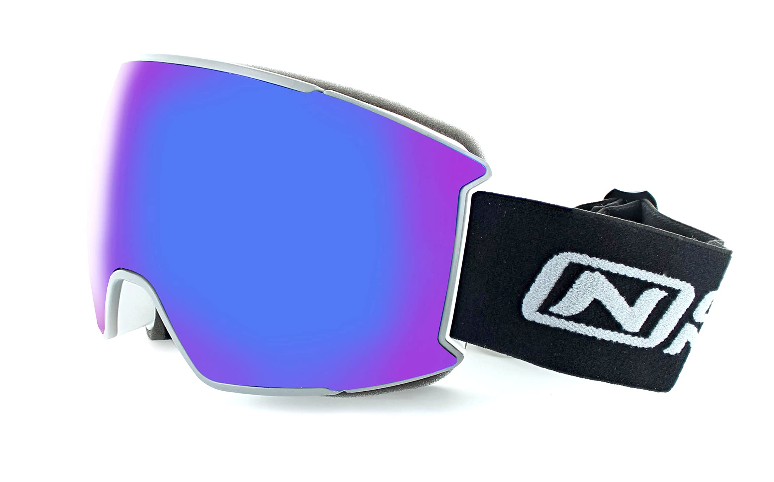 Optic Nerve - 2022 Premium & Affordable Goggles, Wolf Creek Edition with Shiny White Frame/Blue Zaio Mirror/Yellow Lens