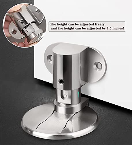 Magnetic Door Stop, Magnetic Door Stoppers for Bottom of Door, Adhesive No Drilling, Protect The Door from Collision When Opened (Silver 1)